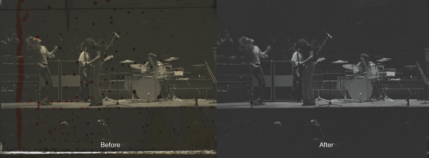 Film damage before:after - Led Zeppelin News